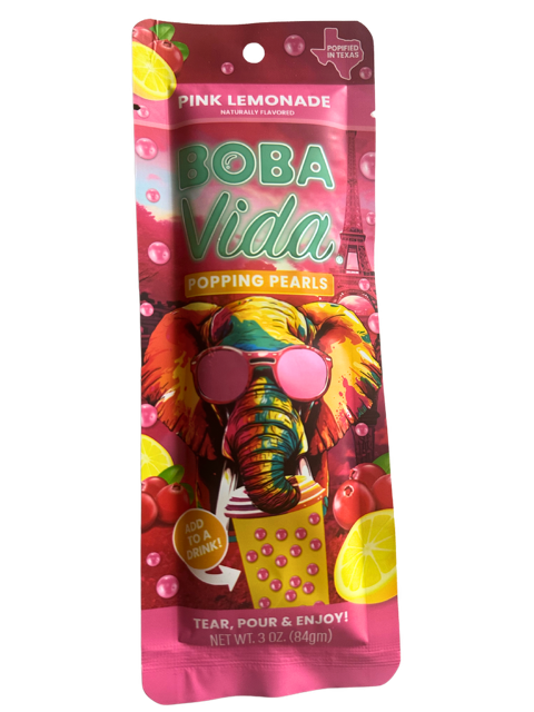 Boba Vida Popping Pearls 3oz Bag Pink Lemonade — b.a. Sweetie Candy Store