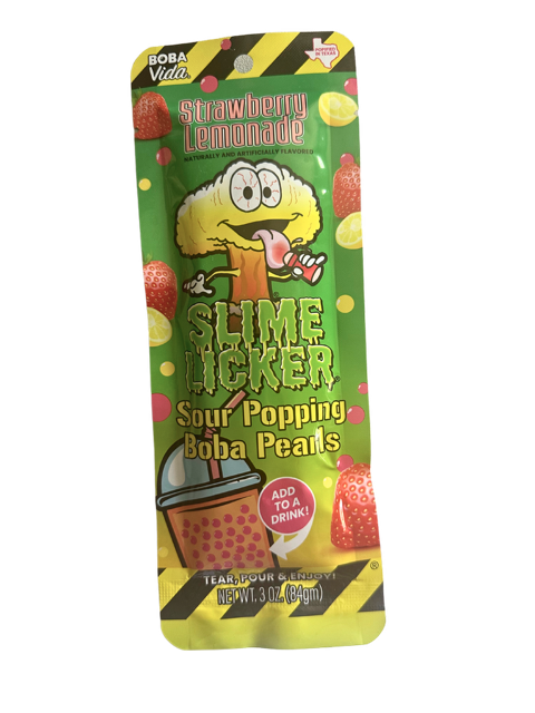 Boba Vida Popping Pearls 3oz Bag Slime Licker Strawberry Lemonade — b.a ...