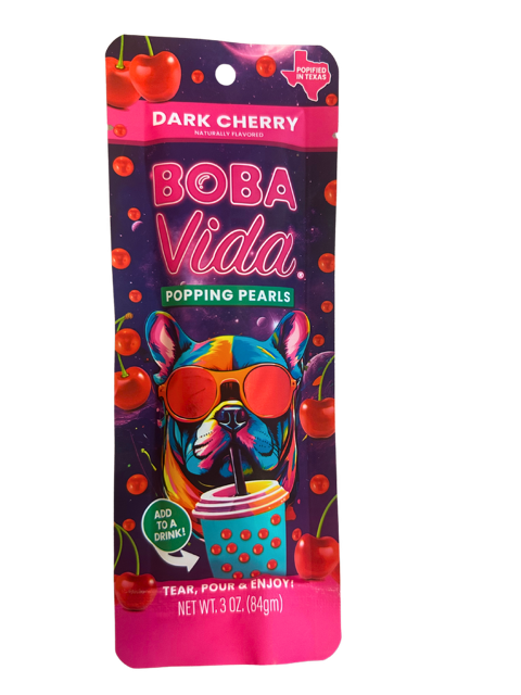 Boba Vida Popping Pearls 3oz Bag Dark Cherry — b.a. Sweetie Candy Store