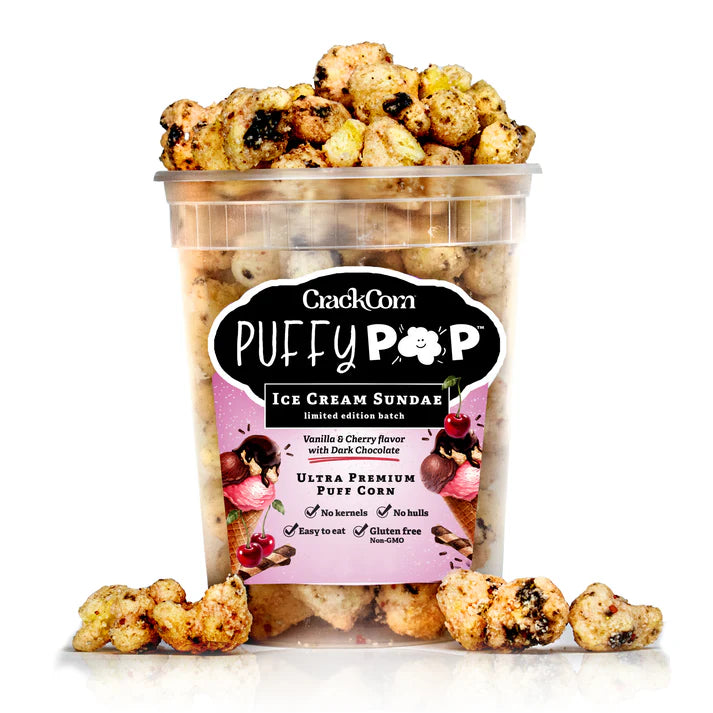 Crack Corn Puffy Pop 4oz Tub Ice Cream Sundae — b.a. Sweetie Candy Store