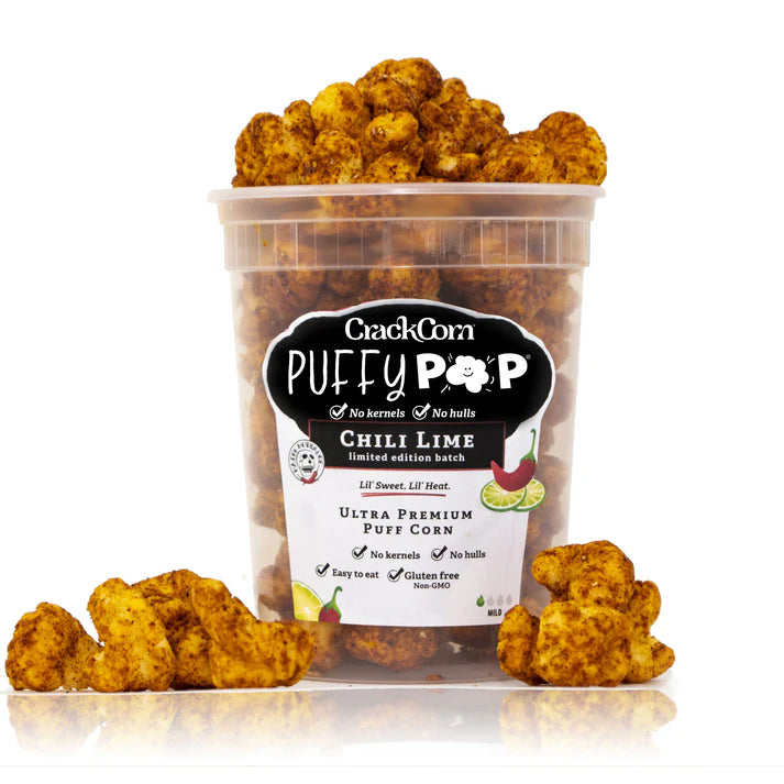 Crack Corn Puffy Pop 4oz Tub Chili Lime — b.a. Sweetie Candy Store