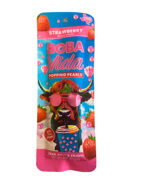 Boba Vida Popping Pearls 3oz Bag Summer Strawberry — b.a. Sweetie Candy ...