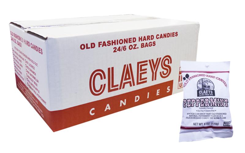 Claeys Candy Natural Peppermint 6oz Bag or 24 Count Box — b.a. Sweetie ...