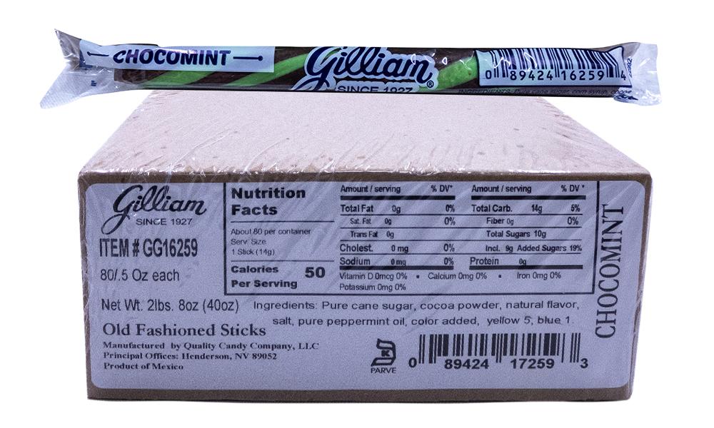 Gilliam .5oz Candy Sticks ChocoMint 80 Count — b.a. Sweetie Candy Store