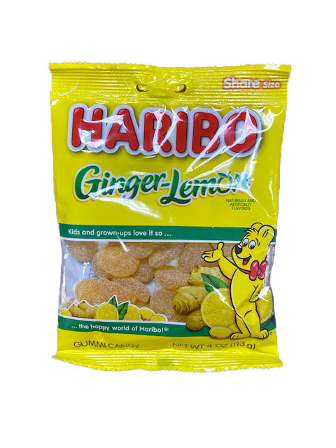 Haribo Ginger Lemon 4oz Bag or 12 Count Box — b.a. Sweetie Candy Store