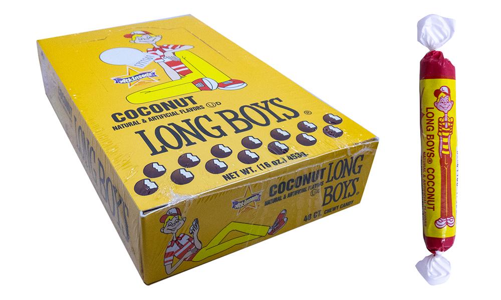 Long Boys Coconut 9.5gr or 48 Count Box — b.a. Sweetie Candy Store
