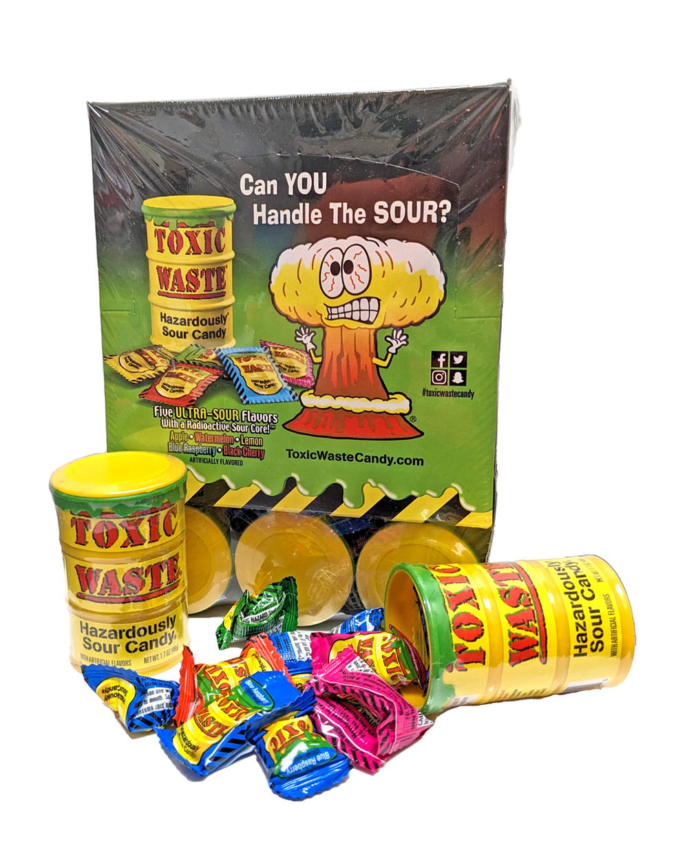 Toxic Waste 1.7oz Drum Original Yellow — b.a. Sweetie Candy Store