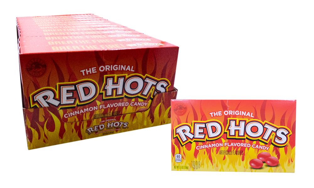Red Hots 5.5oz Theater Box or 12 Count Case — b.a. Sweetie Candy Store